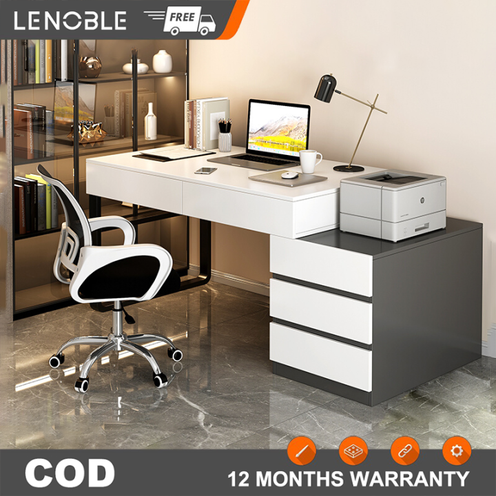 LENOBLE Office Table With Drawers Bedroom desk with cabinet Extendable ...