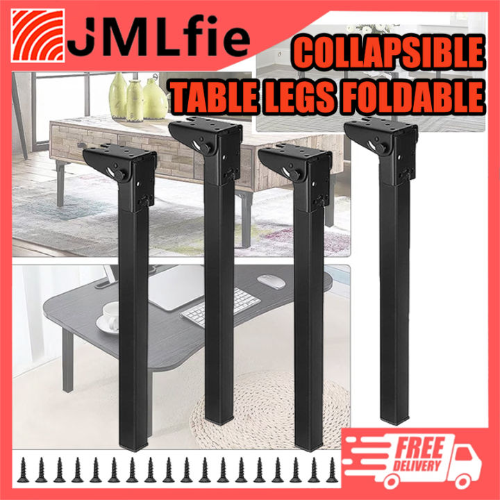 JMLFIE 4 Pieces Collapsible Table Legs Foldable Leg for Computer Desk ...