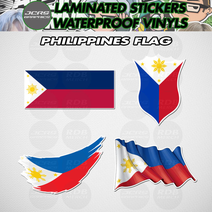 Philippine Flag Car Sticker and Decal - Laminated Vinyl for Motorcycle ...