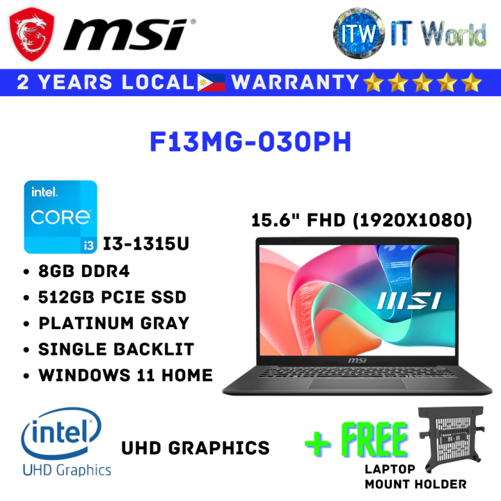 Itw | MSI Laptop Modern 15 F13MG-030PH Platinum Gray | i3-1315U | DDR4 ...