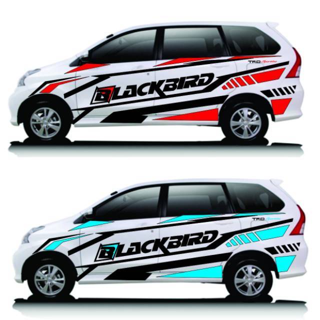 Cutting sticker stripping mobil racing sigra calya avanza blackbird ...