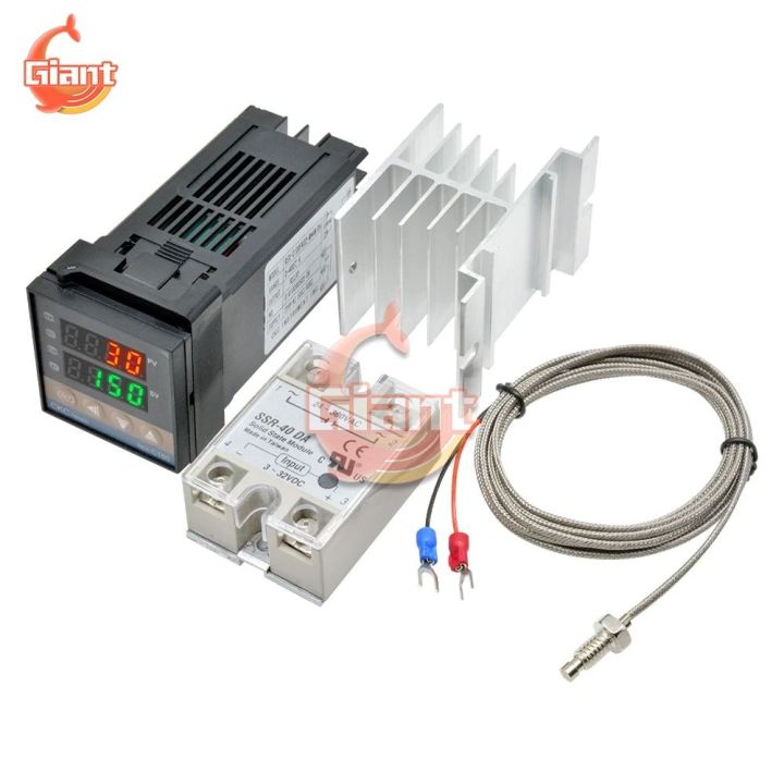 REX-C100 Digital PID Temperature Controller Thermostat SSR Output 40A ...