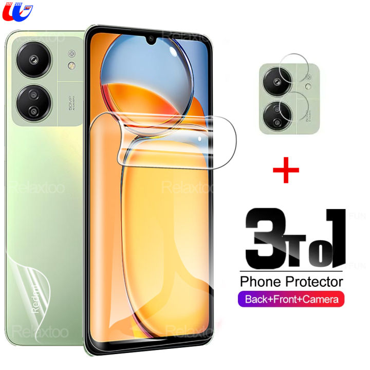 สำหรับ13C Xiaomi Redmi ฟิล์มไฮโดรเจล4G กล้อง3To1แก้วป้องกันบน Xiaomi ...