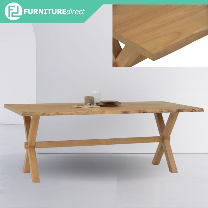 LOFT Design BRADFORD Live Edge Solid Wood 2 meter Dining Table-Light ...