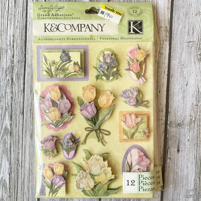 K&Company Susan Winget Spring Blossom Tulip Grand Adhesions Dimensional ...