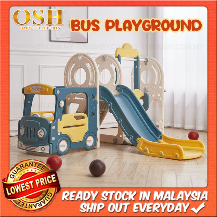 BUS PLAYGROUND indoor outdoor Joyful 3 in 1 & Slide and swing ...