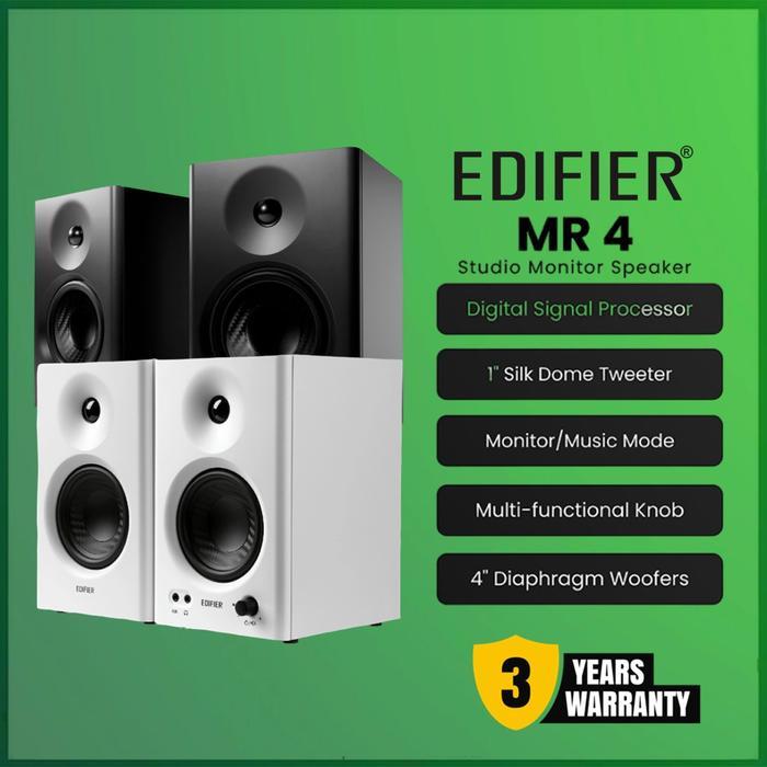 Edifier MR4 MR 4 Powered Studio Monitor Speakers 4" Active Speaker ...