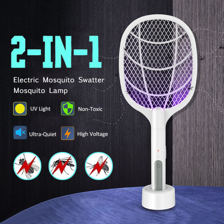 [Ready Stock] Electric Mosquito Racket 2 In 1 USB Rechargeable Dual ...