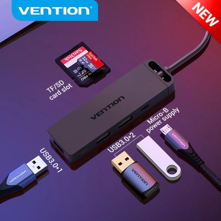 【COD】Vention USB 2.0/3.0 Hub 6 in 1 USB to USB 2.0/3.0 Micro USB TF SD ...