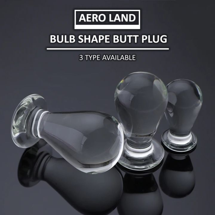 Bulb Shape Glass Butt Plug G-Spot Stimulation Crystal Glass Butt Plug ...