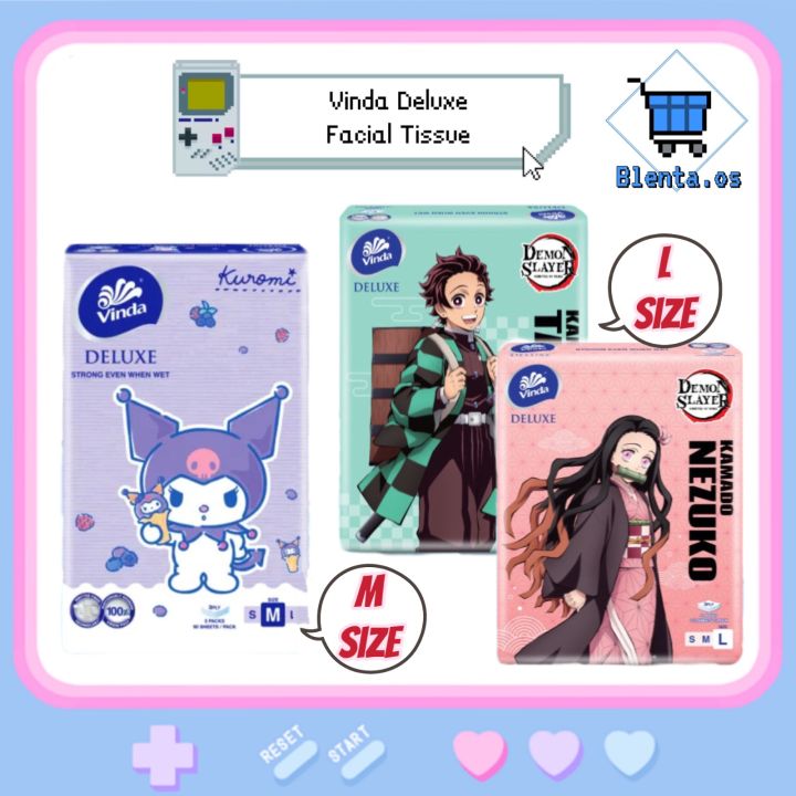 Vinda Deluxe Facial Tissue 3ply 4x110's Demon Slayer / 3ply 5x90‘s ...