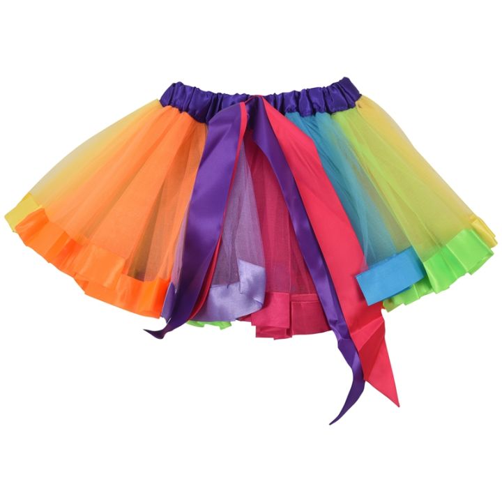 Kids Lovely Handmade Colorful Tutu Skirt Girls Rainbow Tulle Tutu Mini ...