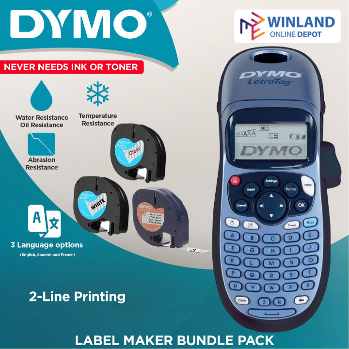 Dymo by Winland Letra Tag Labeler Bundle Pack Handheld Label Maker ...