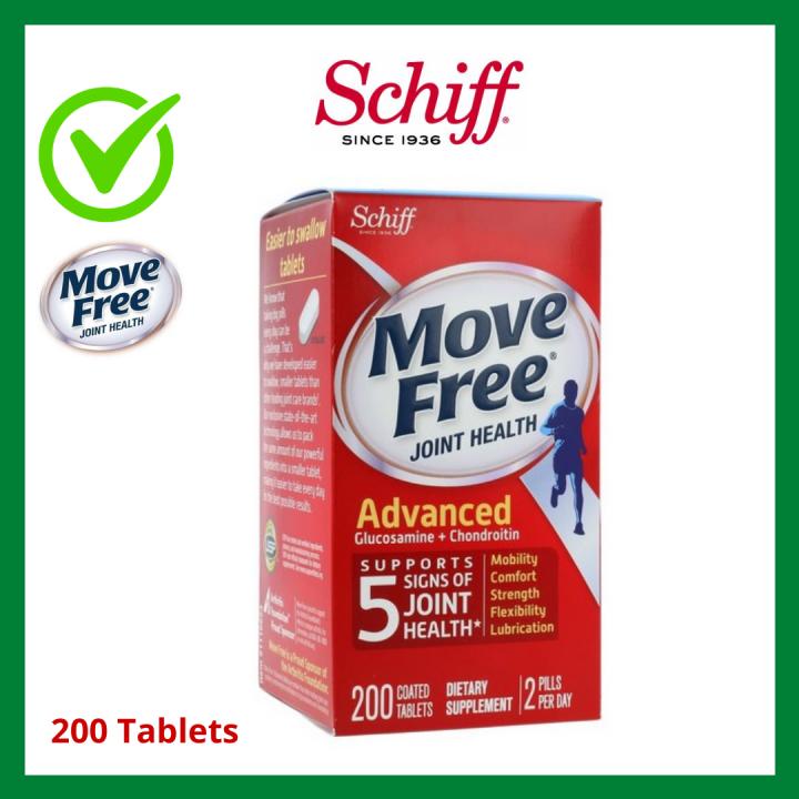 Schiff Move Free Advanced Glucosamine Chondroitin Calcium 200 Tablets ...