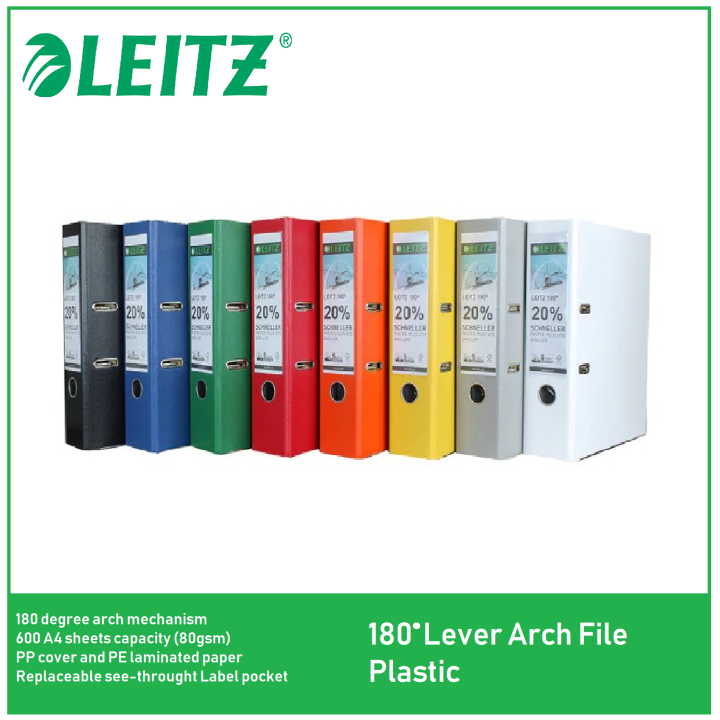 Leitz 1010 Plastic Lever Arch File 80mm Spine A4 - MADE IN EUROPE ...