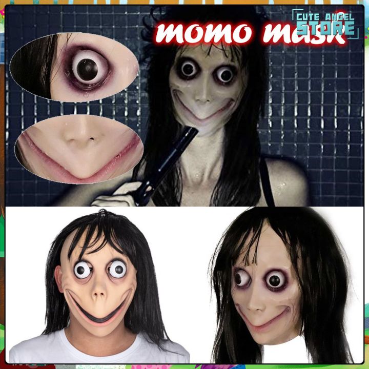 [CAS] Halloween Mask Zombies Skeleton Long Hair Momo Scary Mask Scary ...