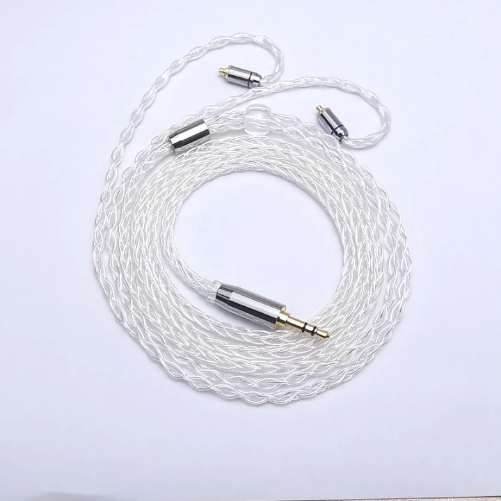 8 lõi sterling bạc tai nghe nâng cấp dây cân bằng dây 2.5/3.5/4.4MM cắm MMCX/2PIN/QDC/TFZ cho ...
