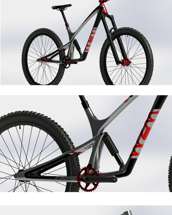 Single-axle mountain bike solidworks model sw material 3d product ...
