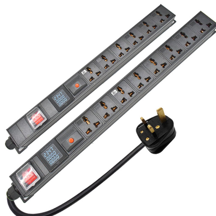 PDU Power Strip Power Distribution Unit 16A 3500W 2-20 Ways universal Socket UK PLUG 2M Extended ...