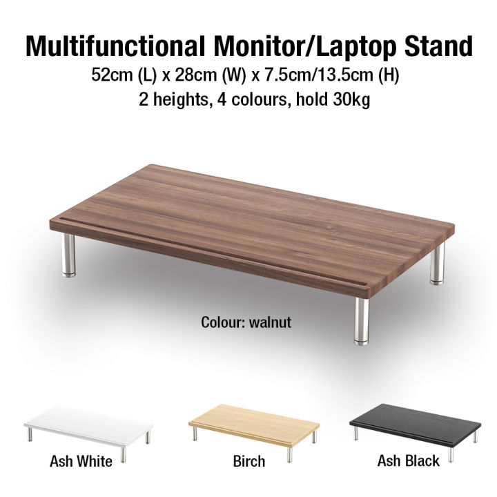 (Ready Stock in SG) Wooden Computer Monitor Printer Laptop TV Riser ...