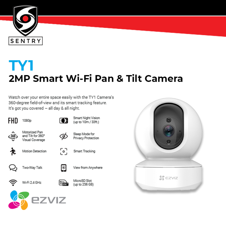 EZVIZ Camera TY1 Wi-Fi Pan & Tilt 2MP, 4MP 2K resolution | Lazada PH