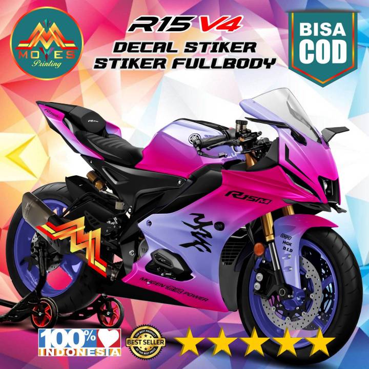 ⭐⭐⭐⭐⭐( COD & TERBARU ) stiker r15 v4 decal motor r15 v4 stiker full ...