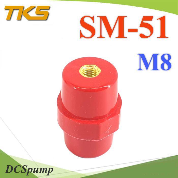 ลูกถ้วยบัสบาร์ สีแดง ลูกถ้วยฉนวนแดง Busbar Insulator SM-51 ยีดสกรู M8 ไม่รวมสกรู รุ่น SM51-M8 ...
