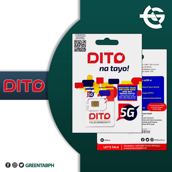 DITO SIMCARD PER PC. (DITO Sim 5g with free load) | Lazada PH