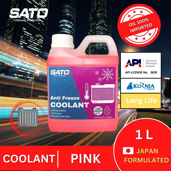 Sato Japan Long Life Coolant Pink 1L Coolant Kereta Proton Toyota Honda ...