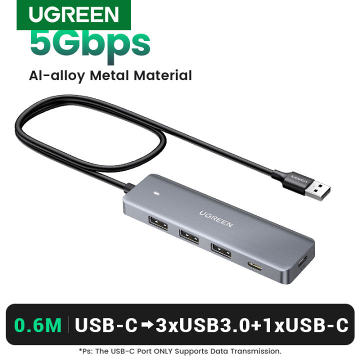 UGREEN 4-Port USB 3.0 Hub, 3 USB A Port 1 USB C Port Ultra Slim High-Speed USB Splitter Portable ...