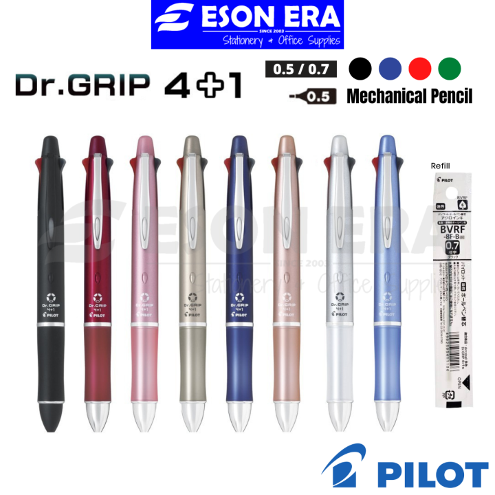 Pilot Dr.Grip 4+1 0.5/0.7mm Ballpoint MultiPen+Mechanical Pencil 0.5mm (Refill BVRF) | Lazada