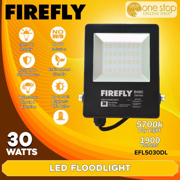 Firefly Pro Floodlight 30W Outdoor Basic Series Daylight FIREFLY ...