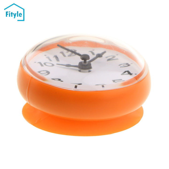 Fityle Waterproof Kitchen Bathroom Bath Shower Clock Suction Cup Analog ...