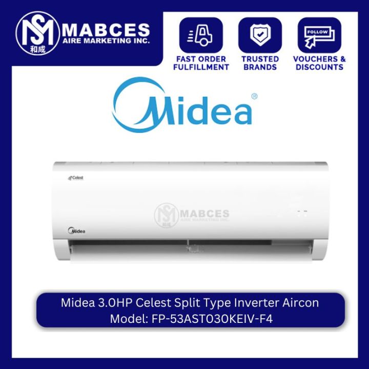 Midea 3HP Celest Split Type Inverter Aircon FP-53AST030KEIV-F4 | Lazada PH