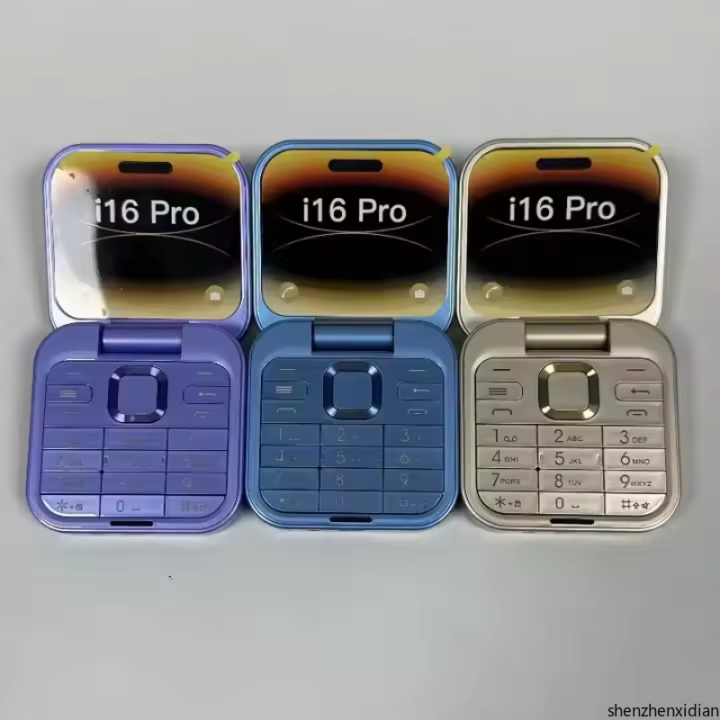 2025 New i16pro Flip Design Smart Mini Phone Custom 2G Foldable Dual ...