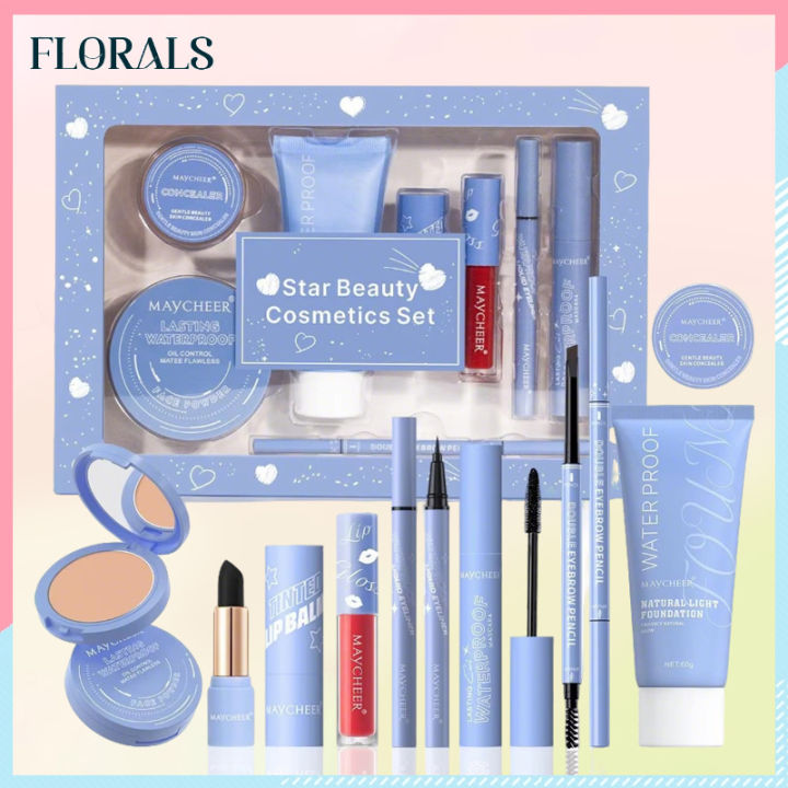 Makeup Set Box Lipstick Eyebrow Pencil Conceal Blush Eye Shadow 8-Piece ...