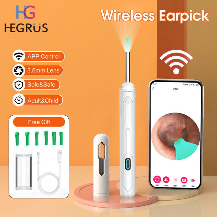 HEGRUS Wireless Earpicks LED Flash Light Ear Pick WiFi Ear Pick ...