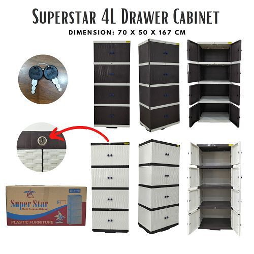 SUPERSTAR 4 LAYER CABINET/ SUPERSTAR 4 LAYER RATTAN UTILITY CABINET/ 4 ...
