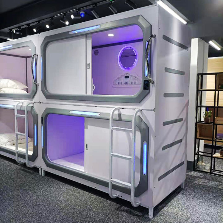 E-sports hotel bed capsule bed sheets people get on and off the bed ...
