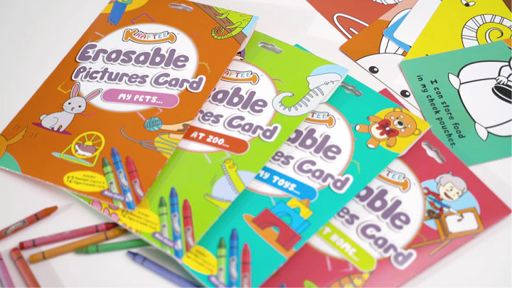 Kraftee Erasable Pictures Card with 12ct Washable Crayons - AT HOME ...