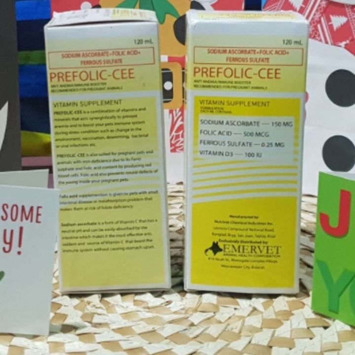 PREFOLIC-CEE (Sodium Ascorbate Folic Acid Ferrous Sulfate) 120ml with ...