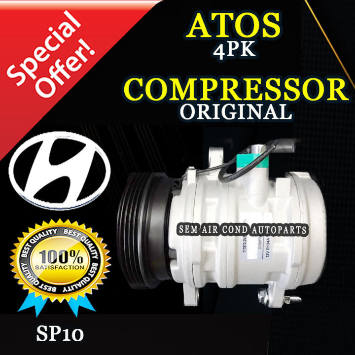 HYUNDAI ATOS 4PK ORIGINAL SP10 COMPRESSOR/ KOMPRESOR (CAR AIRCOND ...