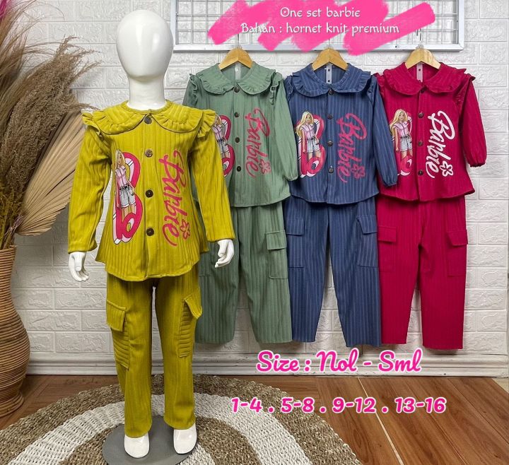 One set knit barbie rempel anak perempuan usia 1 - 8 tahun viral setcel ...