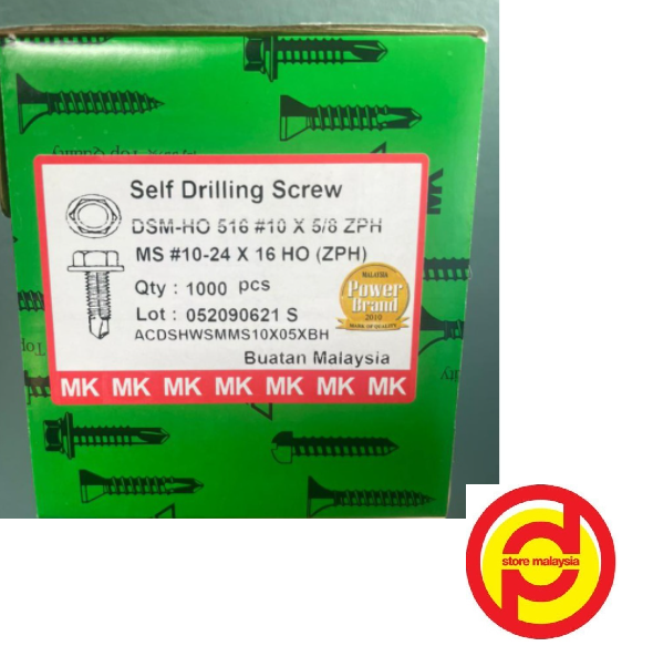 10" x 5/8" MK HEXAGON HEAD SELF DRILLING SCREW FOR ROOFING USED (1 box ...