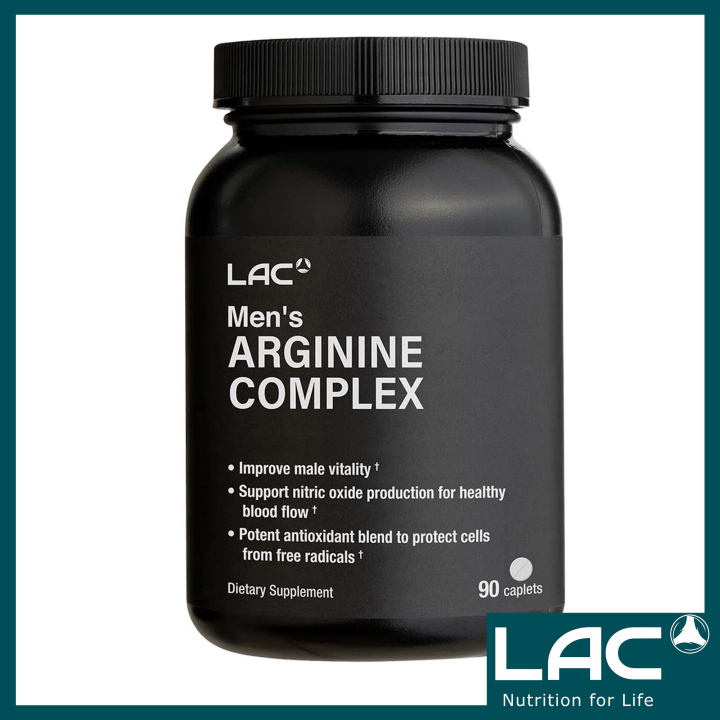 LAC Men's Arginine Complex 90 Caplets - Boosts Energy & Endurance ...