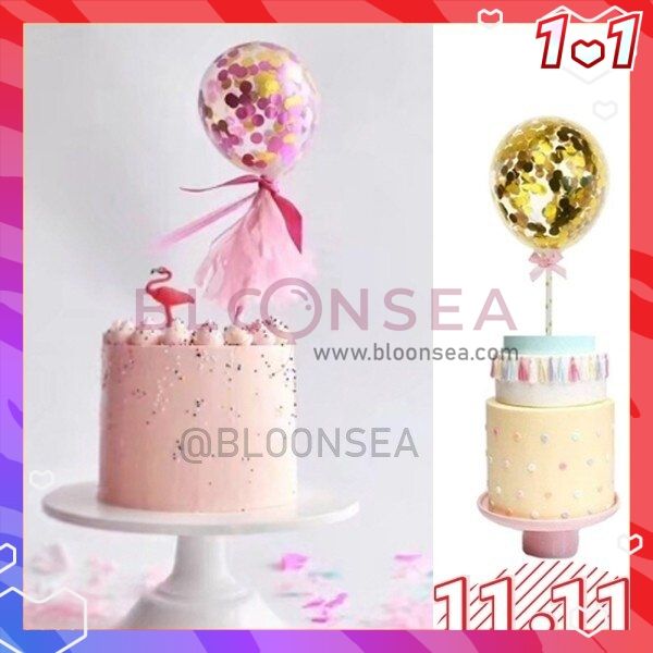 5 Inch Confetti Balloon Cake Topper Latex Balloon 5inch 5" Cake Happy ...
