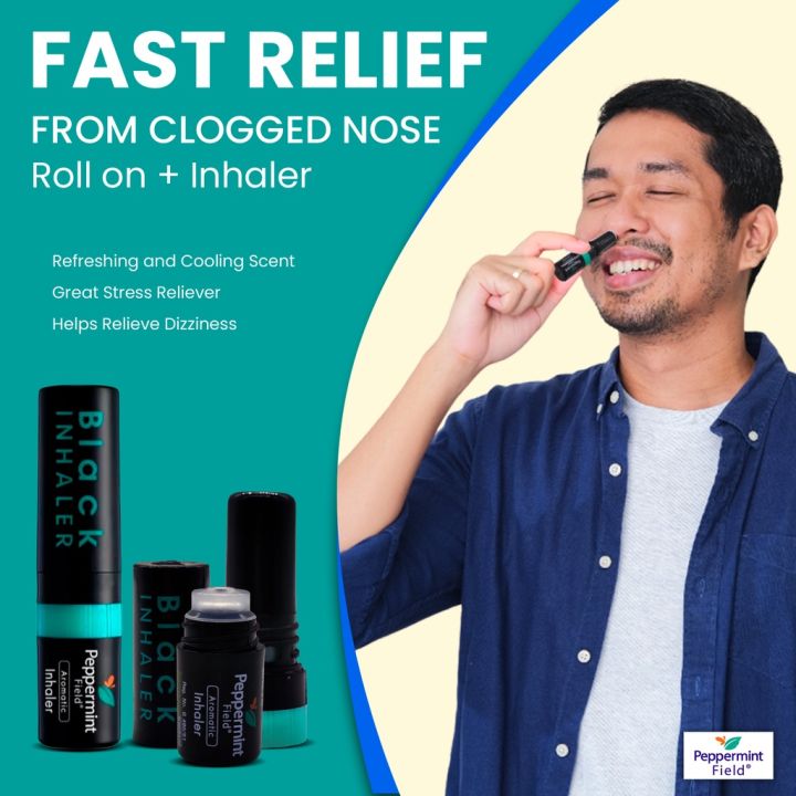 Peppermint Field Black Inhaler 2 in 1 Roll on + Inhaler | Lazada PH