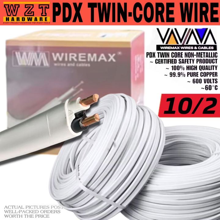 WIREMAX 99.9% PURE COPPER WIRE PDX TWIN CORE NON-METALLIC WIRE 10/2 2 ...