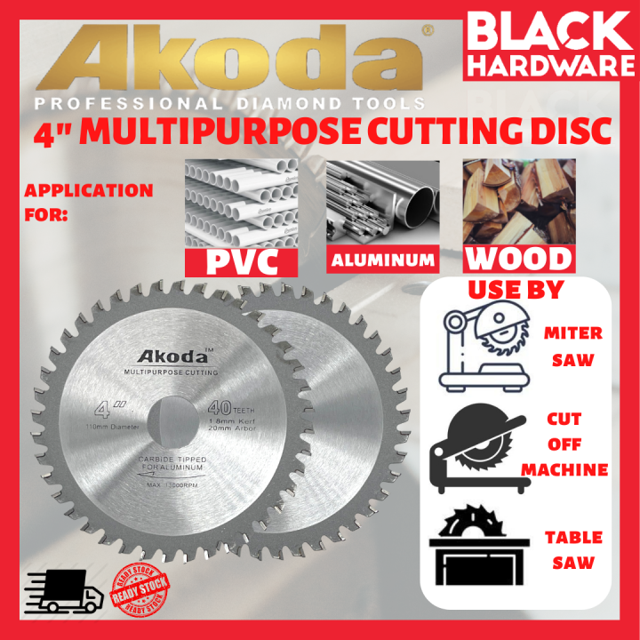 Black Hardware AKODA Saw Blade Aluminum Cutting Wood PVC Multipurpose ...