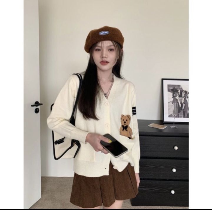 Lark shop(ใหม่/พร้อมส่ง#1575)เสื้อคลุมคาร์ดิแกนผู้หญิง เสื้อคลุมสไตส์ ...